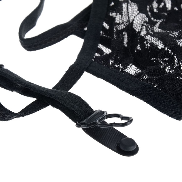Unbranded Gernaric | Accessories | Lace Garter Belt G String Set Black ...